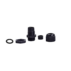 100pcs PG11 Waterproof Cable Gland Connector Black Plastic Adjustable IP68 M18 Thread Cable Gland with Locknut Rubber Ring for 5-10mm Wire