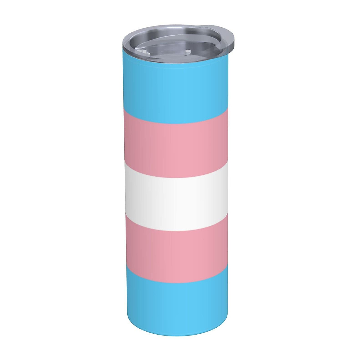 LIICHEES Transgender Pride flag Stainless Steel Vacuum Insulated Tumbler 20oz Coffee Cups Travel Mug Water Cup with Metal Straw Cleaning Brush