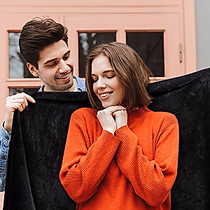 Yastouay Fleece Throw Blanket, Super Soft Lightweight Cozy Luxury Flannel Bed Blanket, Fluffy Plush Couch Blanket Throw for All Seasons (Black, 50x60 inches)