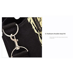 Goth Purse Grunge Skeleton Messenger Bag Y2K Backpack Gothic Punk Shoulder Satchels Alt School Handbag (Black)