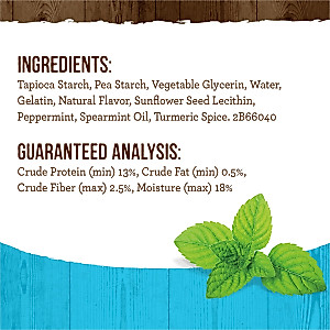 Merrick Fresh Kisses Natural Dental Chews Toothbrush Treat Shape Infused With Real Mint For Tiny Dogs 5-15 Lbs - 78 ct. Box