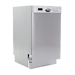 Avanti DWF18V3S 18-Inch Dishwasher Machine with LED Display, 3 Wash Options, 6 Automatic Cycles and Low Noise Rating, 53db, Stainless Steel