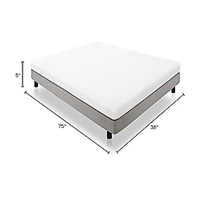 LUCID 5 Inch Gel Memory Foam Dual-Layered-CertiPUR-US Certified-Firm Feel Mattress, Twin, White