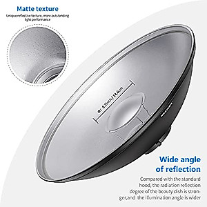 NEEWER 21.6"/55cm Metal Beauty Dish Bowens Mount Reflector with White Diffuser, Honeycomb Grid for Strobe Flash Video Light Compatible with Godox AD600 NEEWER CB60 Q4 Vision 4 S101 Series, NK-NARC22