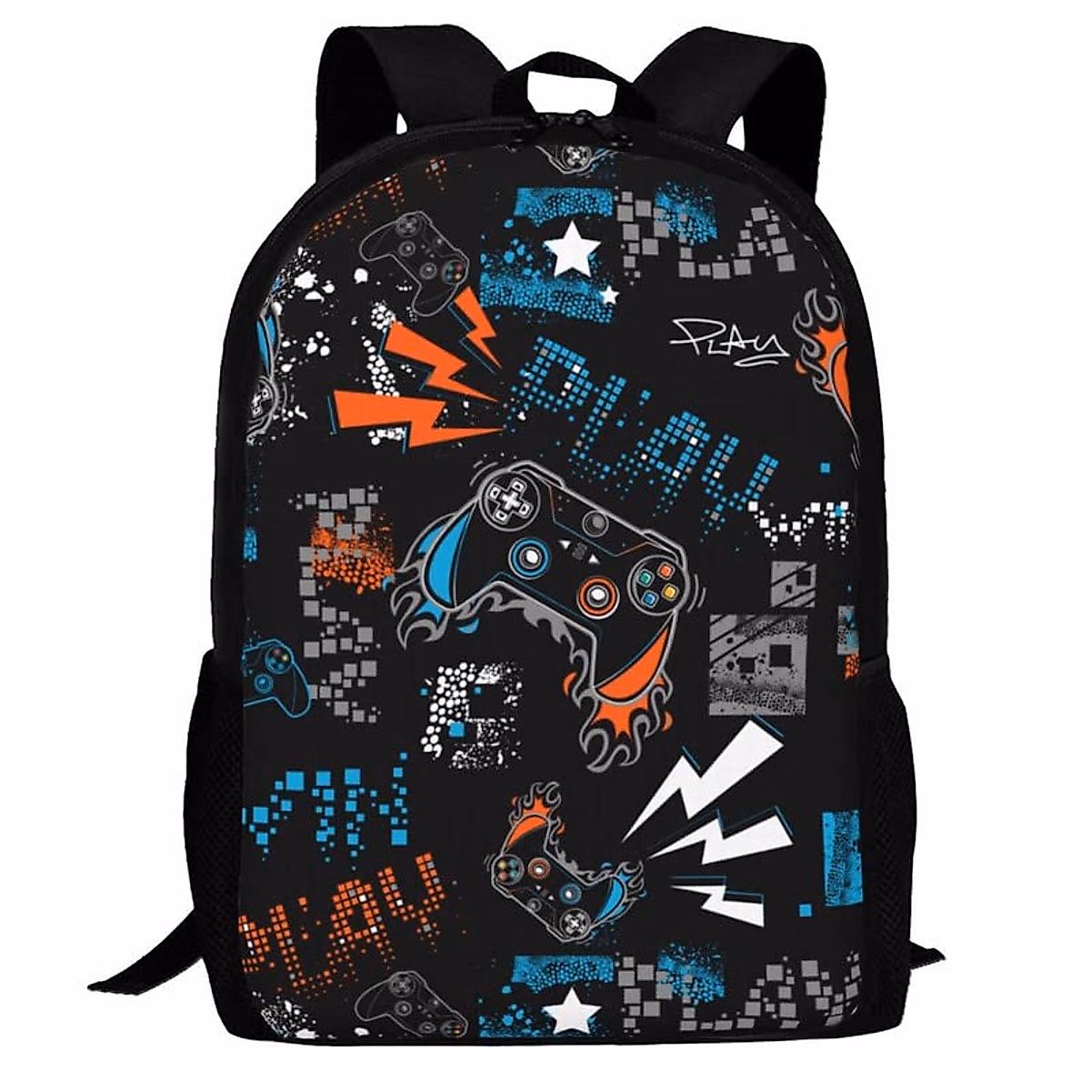 D-WOLVES Funny Video Game Weapon Gamer Backpack for Girls Boys Teens Women Men, College Student Bookbag Casual Hiking Daypack, Perfect for Back to School Travel Library Outdoor