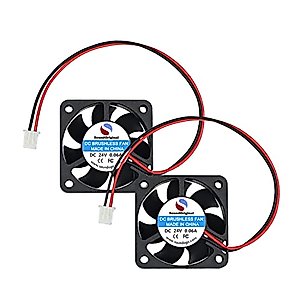 SoundOriginal 2pcs Brushless DC Cooling Fan 24V 0.06A 40mm x 40mm x10mm Speed 6800 RPM Fans for 3D Printer Humidifier Aromatherapy and Other Small Appliances Series Repair Replacement (Black 24V)