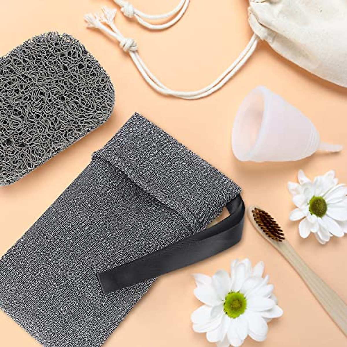 6 Pack Soap Saver Bags and Pads Set, Soap Pocket Exfoliating Soap Saver Pouch for Large Bar Soap or Leftover Bits, Body Scrubber Sponge for Men and Women for Bathing and Showering (6 Pack)