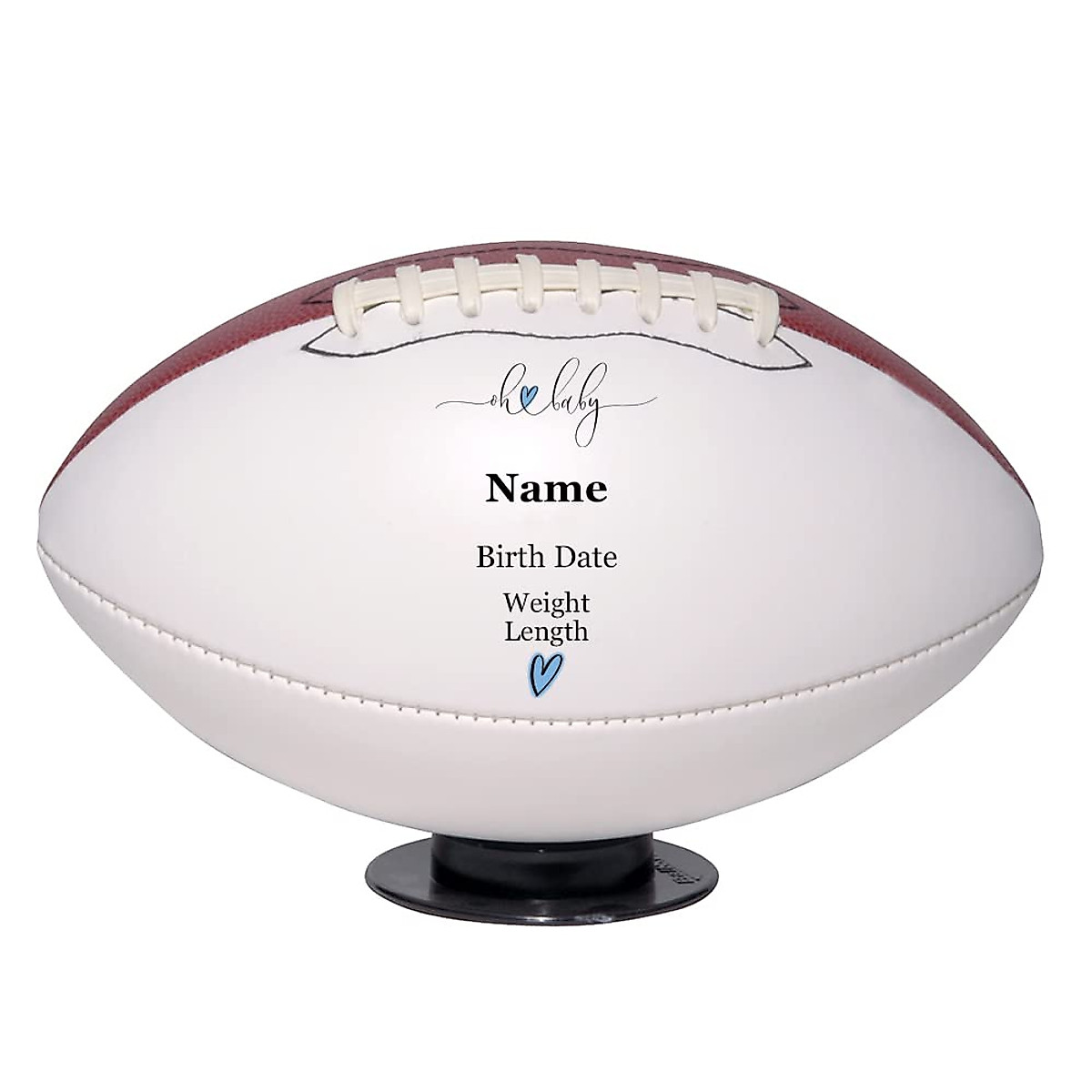 Personalized Baby Birth Announcement Football Keepsake for Newborn Baby Boy or Baby Girl, Customized with Baby’s Information for Baby Shower, Gender Reveal Party, or Nursery Decor