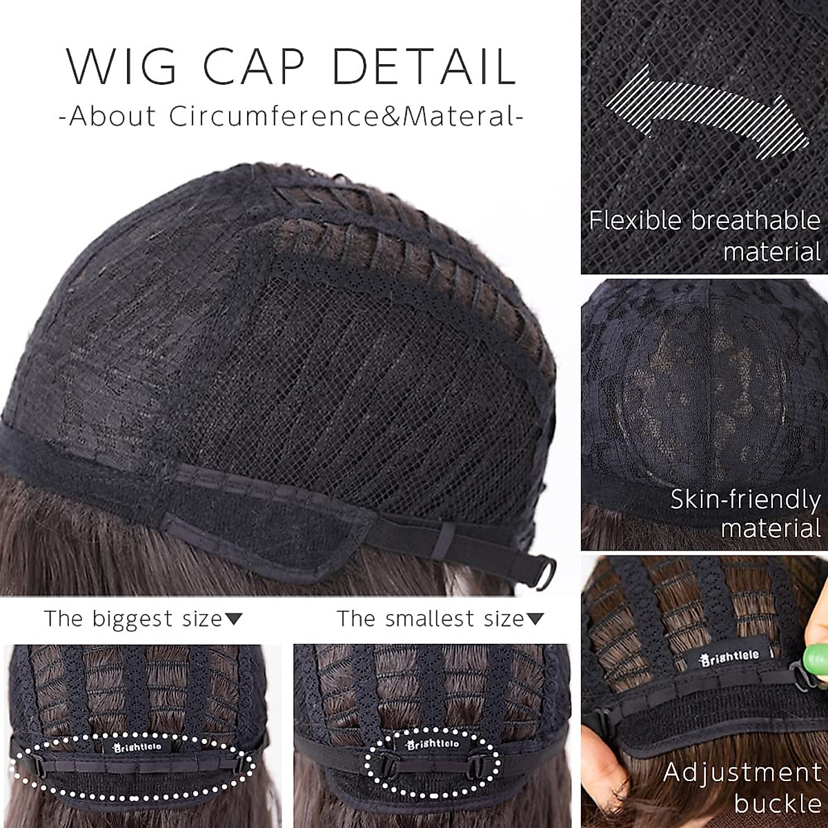 ブライトララ BRIGHT LELE Natural Full Medium Wavy Hair Wigs With Bangs for Women Synthetic Curly Hair Wig for Daily Party Cosplay Wig HF617-NB