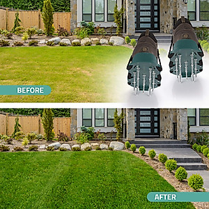 Abco Tech Lawn Aerator Shoes - for Aerating Lawn Soil - 3 Adjustable Straps and Heavy Duty Metal Buckles - One Size Fits All - Aerator Lawn Tool for Gardening, Lawn Care | Aeration Shoes for Lawn