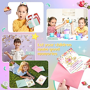 24 Pcs Tea Party Invitation Cards With Envelopes And Stickers, Little Girl Garden Tea Cup Time Bridal or Baby Shower Invite, High Tea Themed Ladies Event Ideas, Printed or Fill in The Blank Card