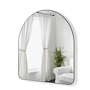 Umbra Hubba Arched Wall Mirror with Metallic Frame, Modern Style for Bathroom, Entryway, Living Room and More, 34 x 36-Inch, Titanium