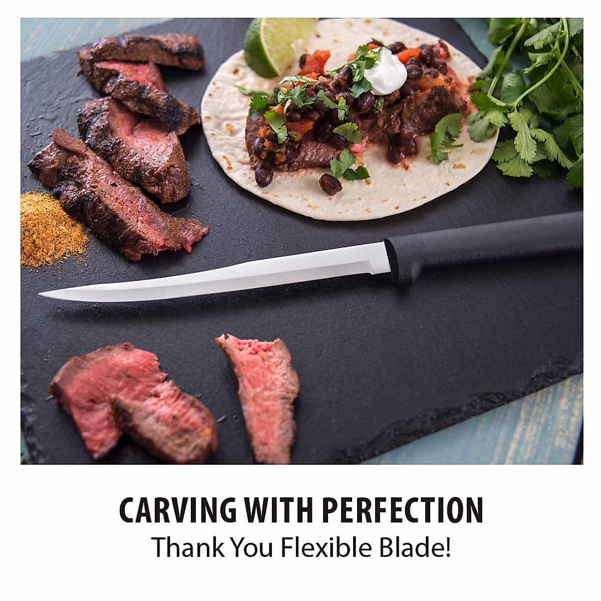 Rada Cutlery Carving Knife – Boning Knife with Stainless Steel Blade and Steel Resin Handle, 11 Inches