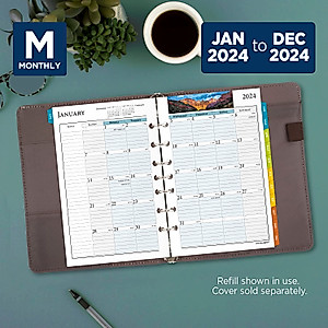 AT-A-GLANCE 2024 Weekly & Monthly Planner Refill, 5-1/2" x 8-1/2", Desk Size, Loose-Leaf, Zenscapes (281-285Y-24)