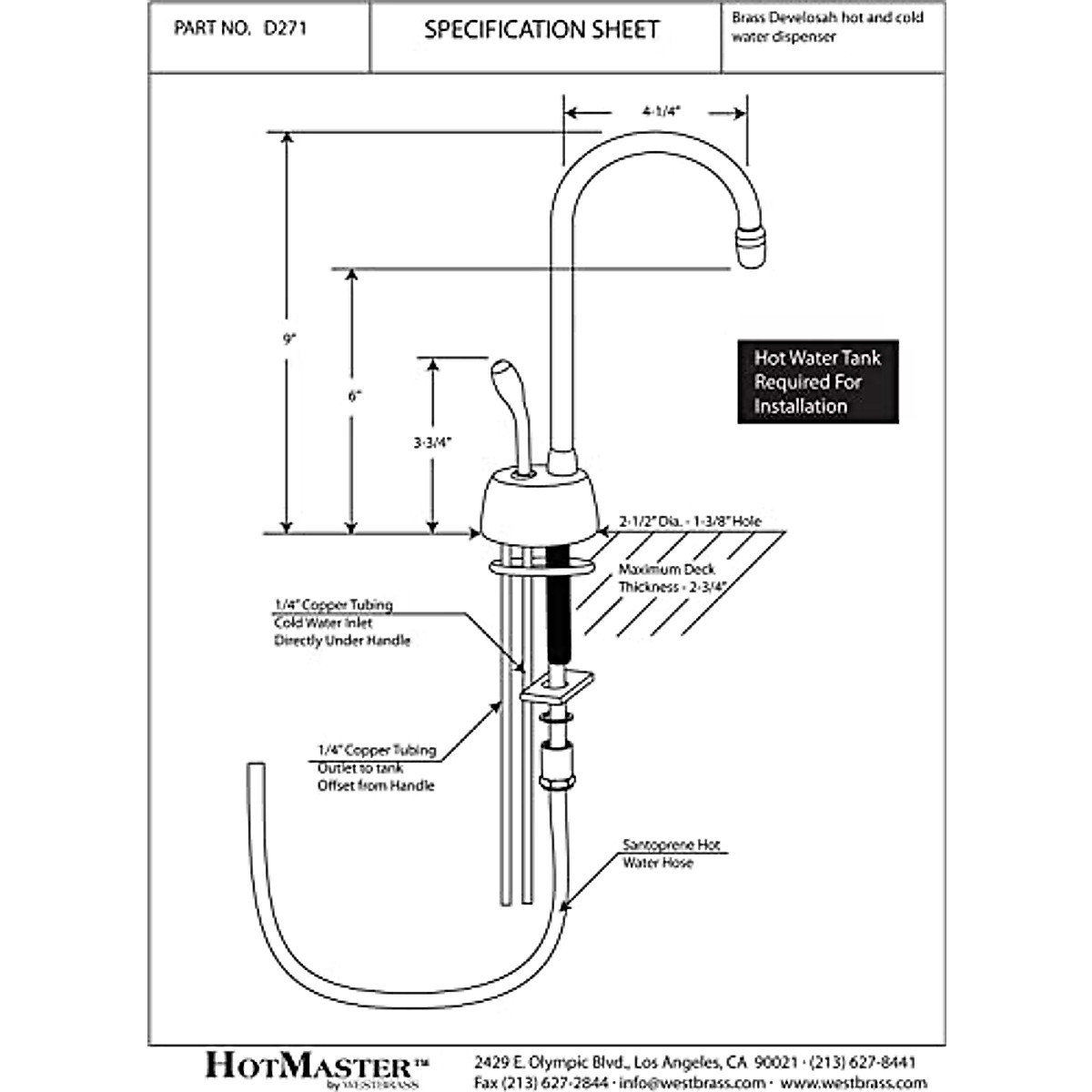 Westbrass CO139-07 Velosah 9" 1-Handle Hot Water Dispenser Faucet Kit with Filter, Kitchen Sink Strainer & Disposal Trim Set, Satin Nickel