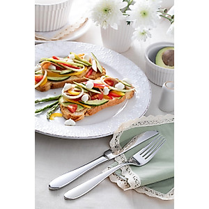 DANIALLI Modern Razzoli Silverware Set - 18/10 Stainless Steel Flatware Set for Elegant Dining - Dishwasher Safe Cutlery Set (60-Piece)