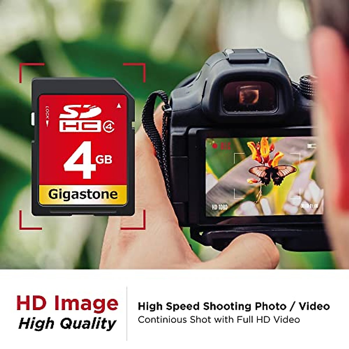 Gigastone 4GB SD Card 5 Pack SDHC Class 4 Memory Card for Photo Video Music Voice File DSLR Camera DSC Camcorder Recorder Playback PC Mac POS 5pcs in Pack (Pack of 5), with 5 Mini Cases
