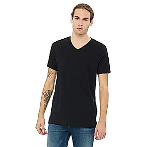 Bella mens Unisex Jersey Short-Sleeve V-Neck T-Shirt(3005)-VINTAGE BLACK-3XL