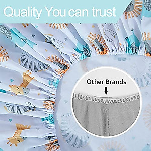 bimocosy Fitted Crib Sheets for Boys 4 Pack, Size 28"x 52" for Standard Crib and Toddler Mattresses, Super Soft Breathable Microfiber Baby Crib Mattress Sheet, Stars/Woodland Animals/Grey/Light Green