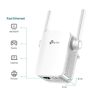 TP-Link N300 WiFi Extender(RE105), WiFi Extenders Signal Booster for Home, Single Band WiFi Range Extender, Internet Booster, Supports Access Point, Wall Plug Design, 2.4Ghz only (Renewed)