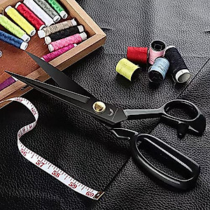 Fabric Scissors 10 Inch Sewing Dressmaking Scissors Professional Razor Sharp for Tailoring Leather Raw Materials - Japan High Carbon Steel Tailor Shears(Right-Handed)