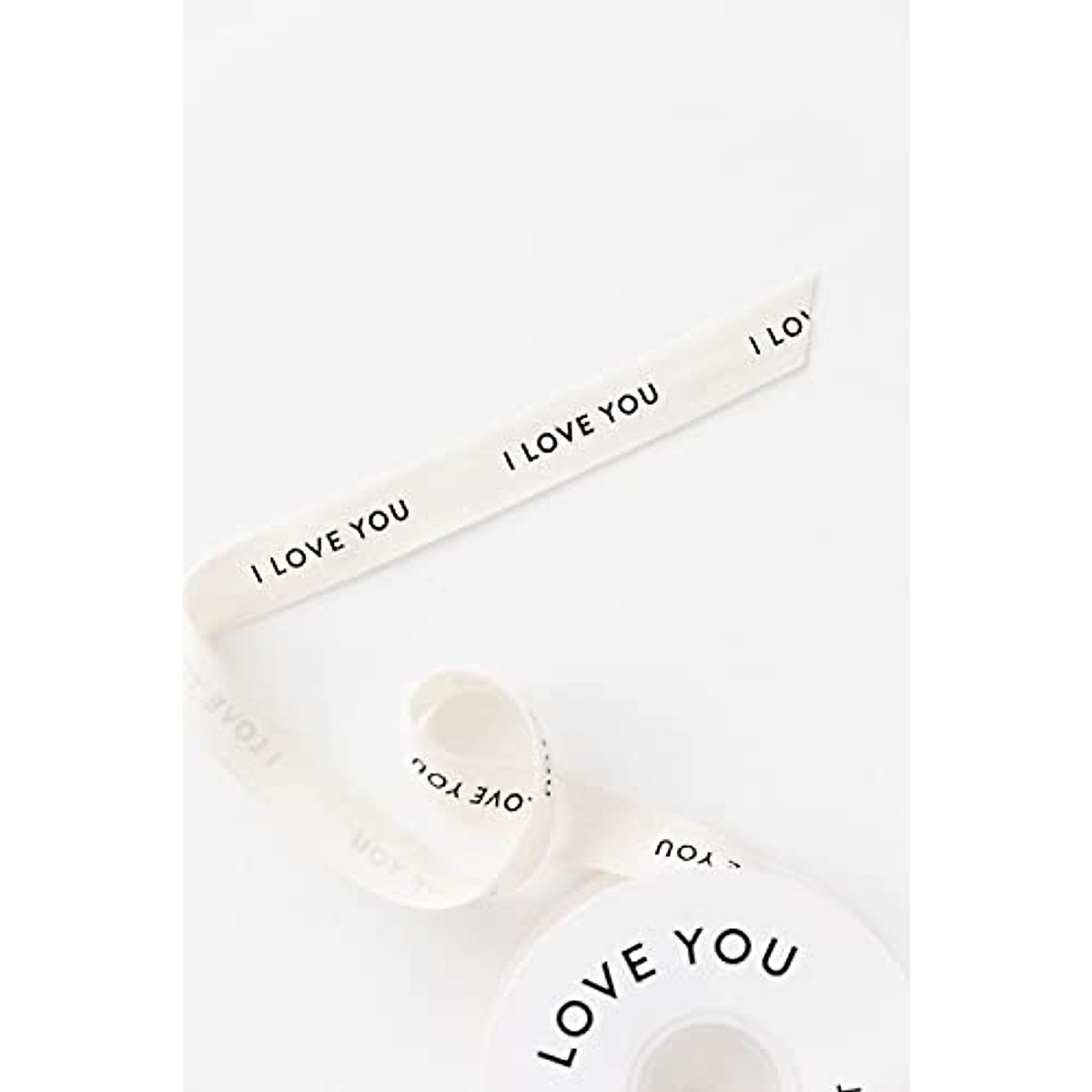 Sisterly Market I Love You, Cotton Herringbone Custom Ribbon Natural 10 Yards, 58