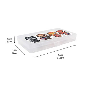 Finex 2 Pcs Set Clear The Superheroes Portable Mask Box Plastic Storage Case for Cosmetic Masks Holder Organizer Keeper Container Storing Accessories