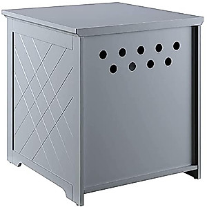 unipaws Cat Litter Box Enclosure with Mat, Privacy Cat Washroom, Litter Box Hidden, Pet Crate with Sturdy Wooden Structure, Cat House Nightstand