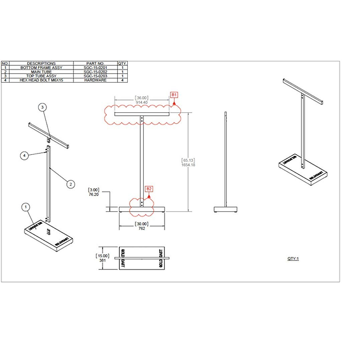 Longboard and Skateboard Custom Storage Rack Gloss Black