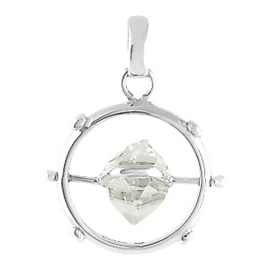 Starborn Herkimer Diamond Spinner Pendant in Sterling Silver