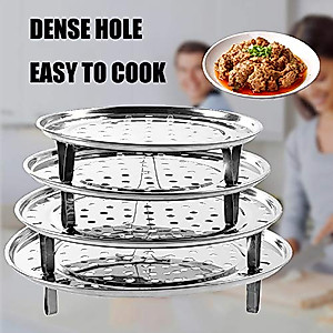 Yesland 5 Sizes 304 Stainless Steel Steamer Rack, Pressure Cooker Canner Rack & Cooling Rack with Detachable Legs, Round Pot Steaming Tray for Baking Cooking Steaming(7'' 7.5'' 8.5'' 9.25'' 10'')