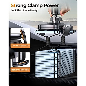 TOLLEFE 2-in-1 Cup Holder Phone Mount with Vent Clip, Cup Phone Holder for Car, [Adjustable Gooseneck & Ultra Stable], Car Phone Holder Mount for iPhone14 13 12 Pro Max, X XR Samsung S22 All Phones