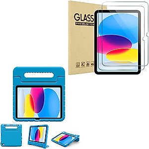 ProCase Screen Protector Bundle with Kids Case for iPad 10th Gen 2022