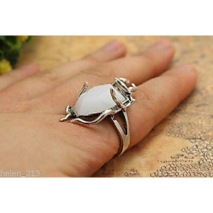 The Hobbit Thranduil ring white stone ring Mirkwood elf King ring LOTR ring (7)