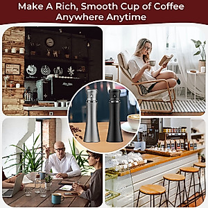 AronYada WDT Espresso Tool, Espresso Distribution Tool,8 X 0.4mm Espresso Coffee Stirrer Tool for Barista,Extra 304 Stainless Steel 8 Needles for Replacement,Aluminum Alloy Handle(Black)