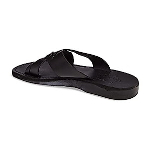 Jerusalem Sandals Jesse - Leather Woven Strap Sandal - Black