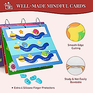 GiftAmaz Mindful Maze Boards, Calming Toys for Kids, Finger Path Breathing Boards, Calming Corner Items Kids Social Emotional Learning, Mindfulness Sensory Cardboard Toys Box for Kid 3 4 5 6 Year