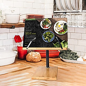 wishacc Book Holder Stand Height Adjustable Recipe Cookbook Stands for Kitchen Counter Reading iPad Tablet Music Easel Stand(11-x-8.1-inch)