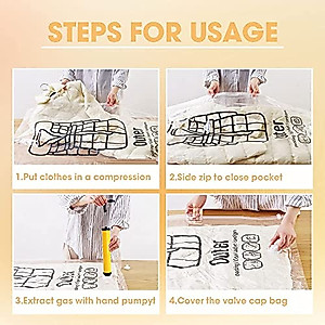 2/6Pcs Hanging Vacuum Storage Bags with Electric/Hand Pumps, 43.3"/51.2" Reusable Hanging Clothes Vacuum Seal Storage Bag Compressible Space Saver Bags (XL-26.3"x51.2", 6Pcs Bags [Gift Electric Pumps])