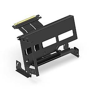 EZDIY-FAB PCIe 4.0 GPU Mount Bracket Graphic Card Holder Multi-Angle Adjustment, Video Card VGA Support Kit with PCIe 4.0 X16 Gen4 17cm/6.69in Riser Cable - Black