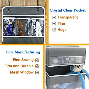 LANDBEAUTY 2 Pack 4-Shelf Hanging Shelves Over The Door Organizer Wall Mount Door Storage for Bedroom Storage Kitchen Pantry Closet Storage Cosmetics Toys Snacks Stationery Sundries etc (Grey 2 Pack)