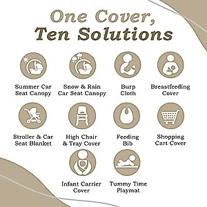 B.Loved Baby - Multi-Use Protective Baby Canopy and Playmat, Nursing or Breastfeeding Cover, Weather-Proof Baby Seat Cover, Car Seat, Shopping Cart, High Chair, and Stroller Cover, Grey