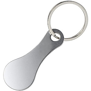 Silver Stainless Steel Shopping Trolley Token, Quarter Holder Keychain Metal Coin Holder Couple Key Chain DIY Shopping Cart Token,Portable Shopping Trolley Tokens Wine Bottle Opener Bag Pendant