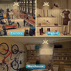 GoolRC LED Garage Lights- Dimmable Garage Lights Ceiling, 38W 3800LM 3500K E27/B22 LED Garage Ceiling Lights with 4 Adjustable Panels for Garages, Workshop,Indoor, Outdoor, Workshop and Warehouse
