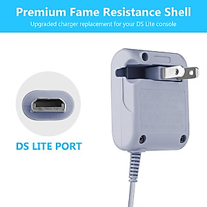 DS Lite Charger Replacement for Nintendo DS Lite, AC Adapter Wall Plug Compatible with NDSL Charger (100-240v)