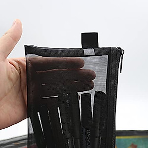 WOLUNSI Zipper Pouch A4 A5 A6 Size Mesh Zipper Bags Clear Zipper Pouch Small Organizer Bag Zipper Folder Bag Cosmetic Bags Travel Storage Bags