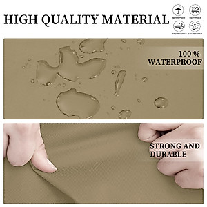 Easy-Going Patio V-Shaped Sectional Sofa Cover, Waterproof Outdoor Sectional Cover,Heavy Duty Garden Furniture Cover with Air Vent 100" L (on Each Side) x 33.5" D x 31" H, Camel