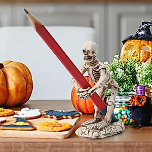 YouWenR Mini Skeleton Pen Holder For Office And Home Desktop Organization（1 PC） Christmas Ornament Bulbs (Khaki, One Size)