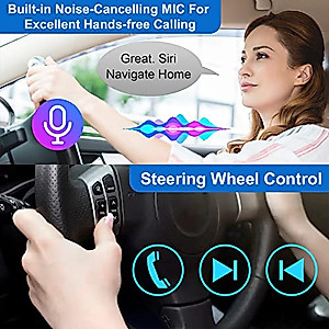 Double Din Car Stereo Radio Wireless CarPlay & Wireless Android Auto, 7inch Touch Screen Car Audio Receiver with Bluetooth,Live Rearview Camera,AM/FM, GPS Navigation,Mirror Link,Subwoofer,USB/AUX/SWC