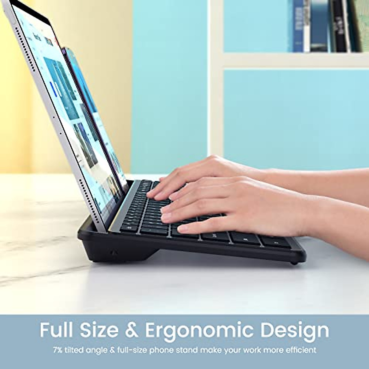 Veilzor Wireless Keyboard - Super Quiet Dual-System Layout Wireless ...